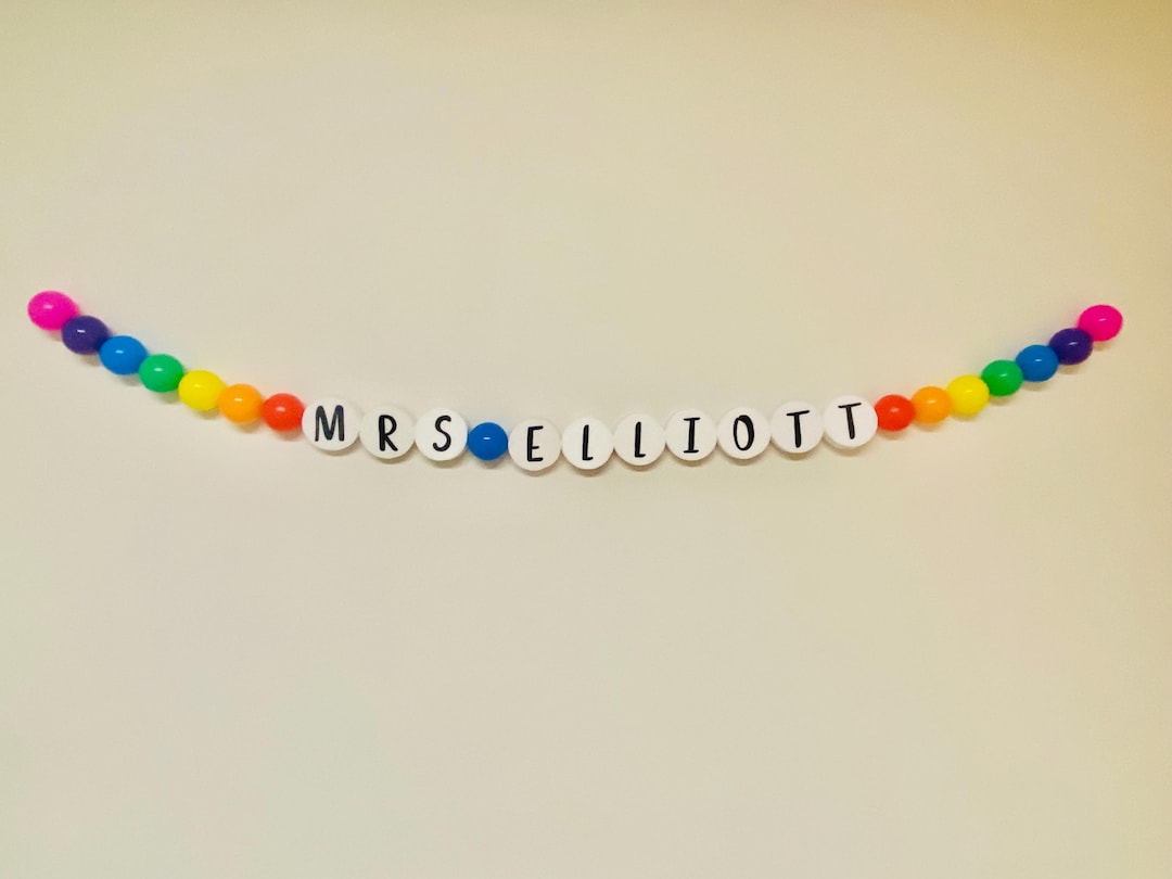 Giant Teacher Name Friendship Bracelet, Christmas Teacher Gift ...