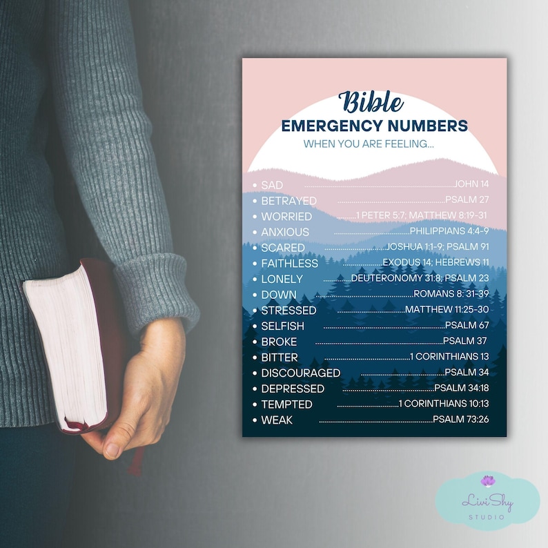 Bible Emergency Numbers, Bible Printable, Bible Gift, Church Gift - Etsy