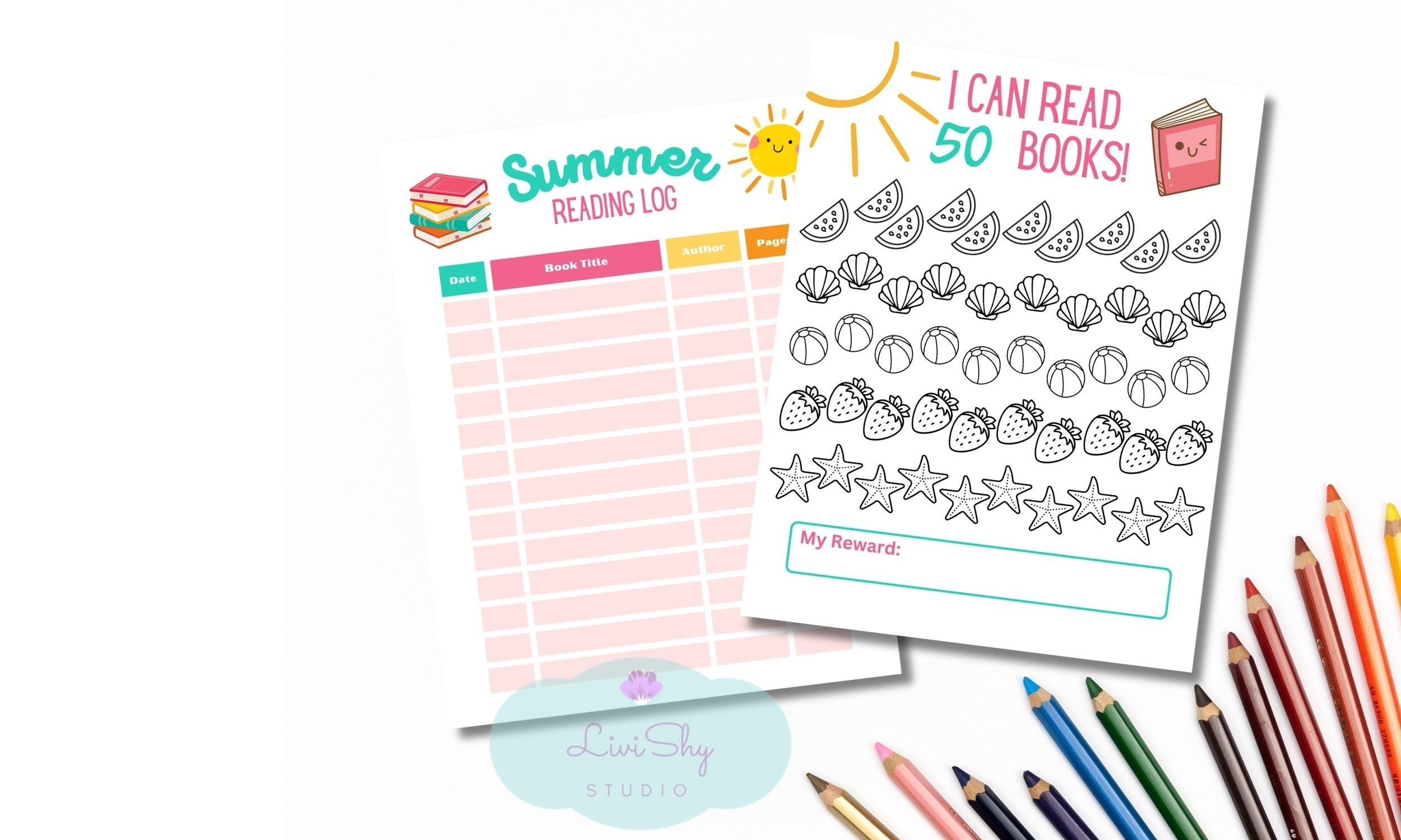 Summer Reading Log Printable, Summer Reading Challenge Printable, Kids ...