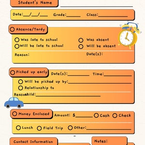 School Note Printable, Back to School Note, Printable Parent Note for ...