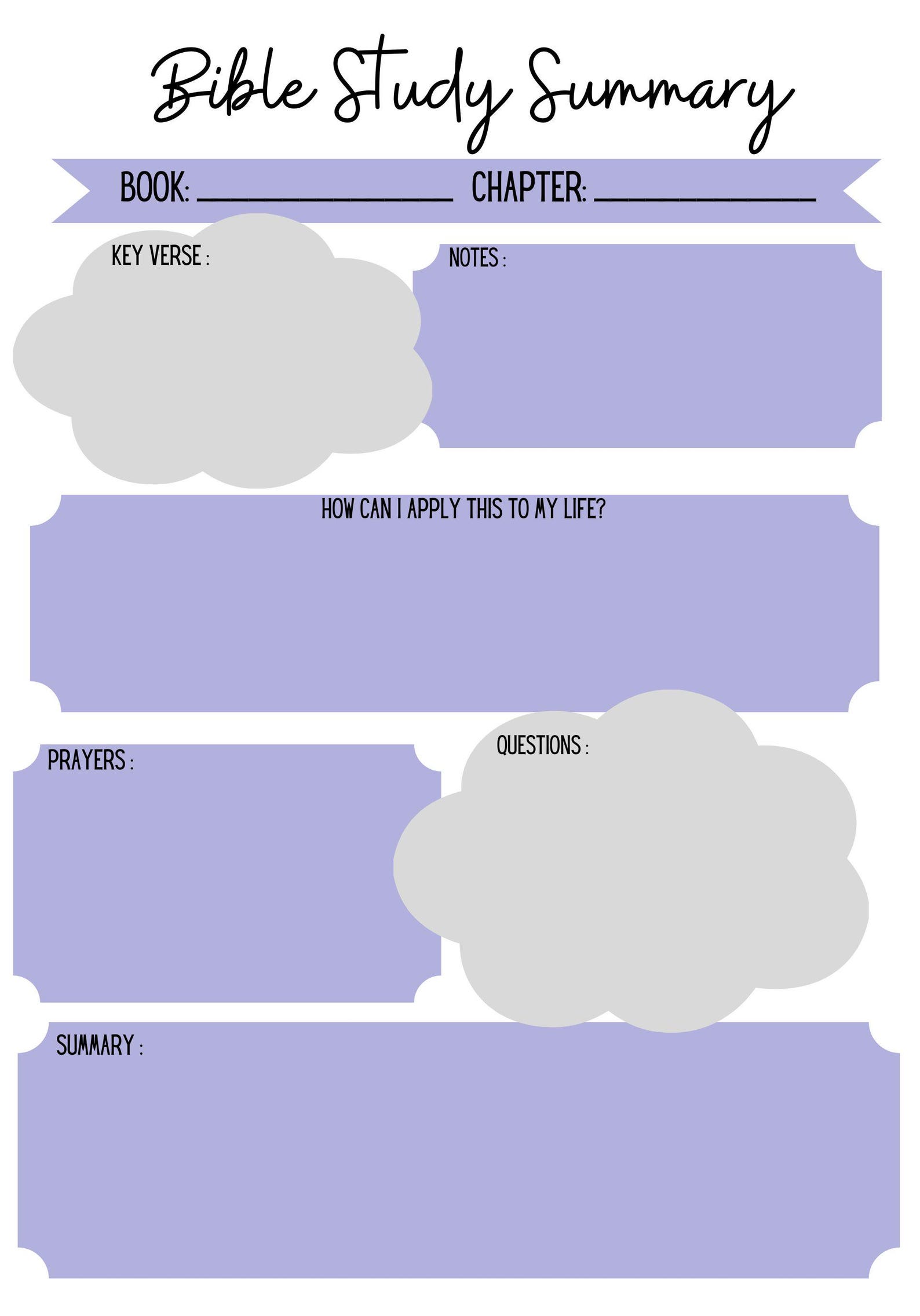 Printable Bible Study Worksheet for Home Bible Study | Digital Download ...