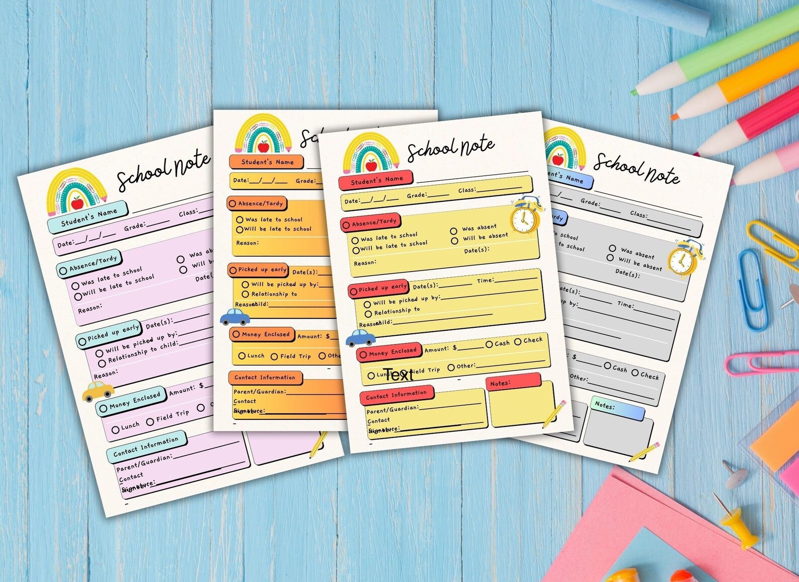School Note Printable, Back to School Note, Printable Parent Note for ...