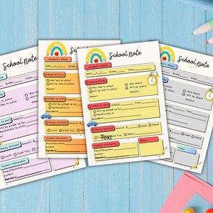 School Note Printable, Back to School Note, Printable Parent Note for ...