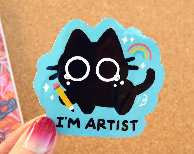 I'm Artist Scaredy Cat Funny Art Sticker - Etsy