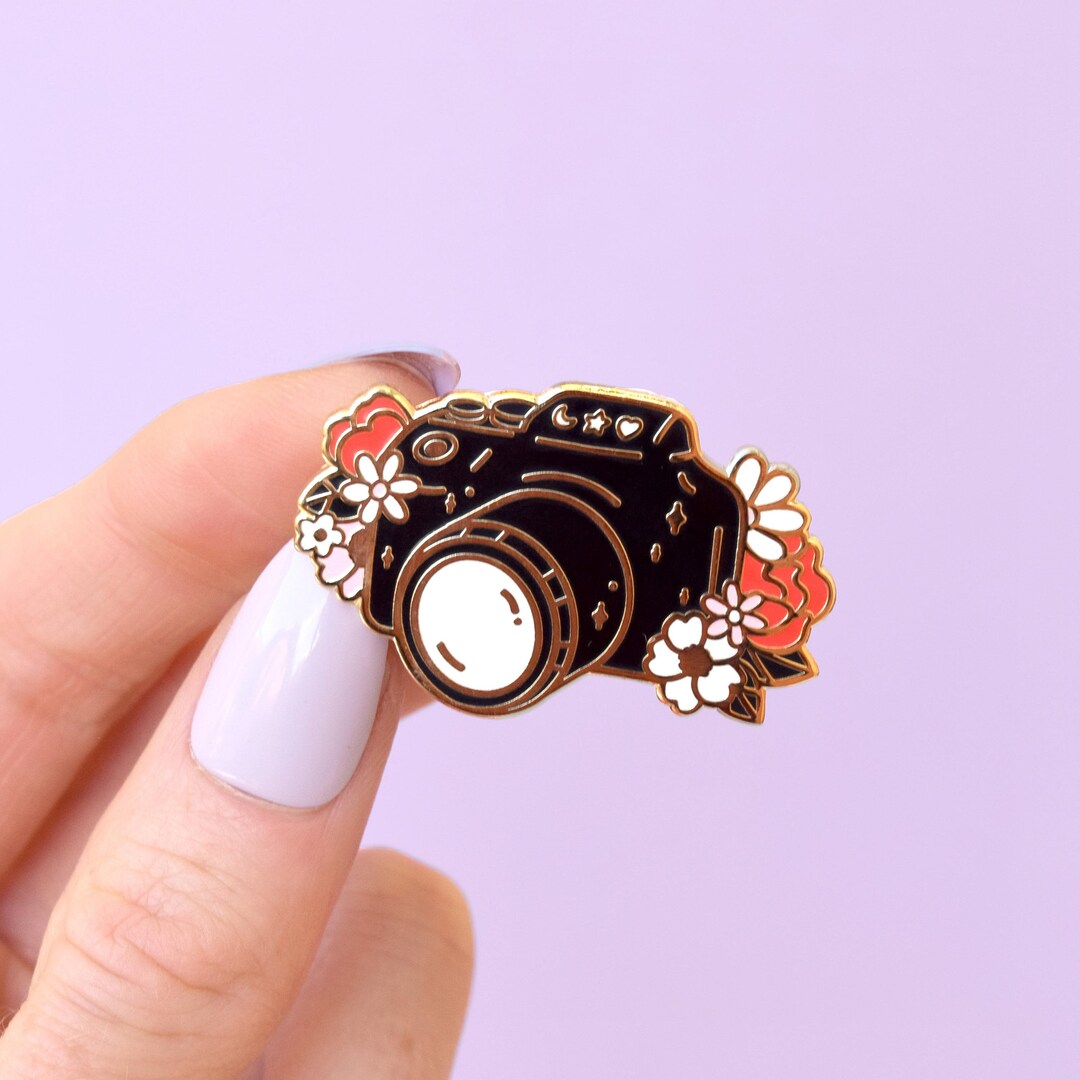 Floral Camera Enamel Pin - Photographer Gift - Etsy