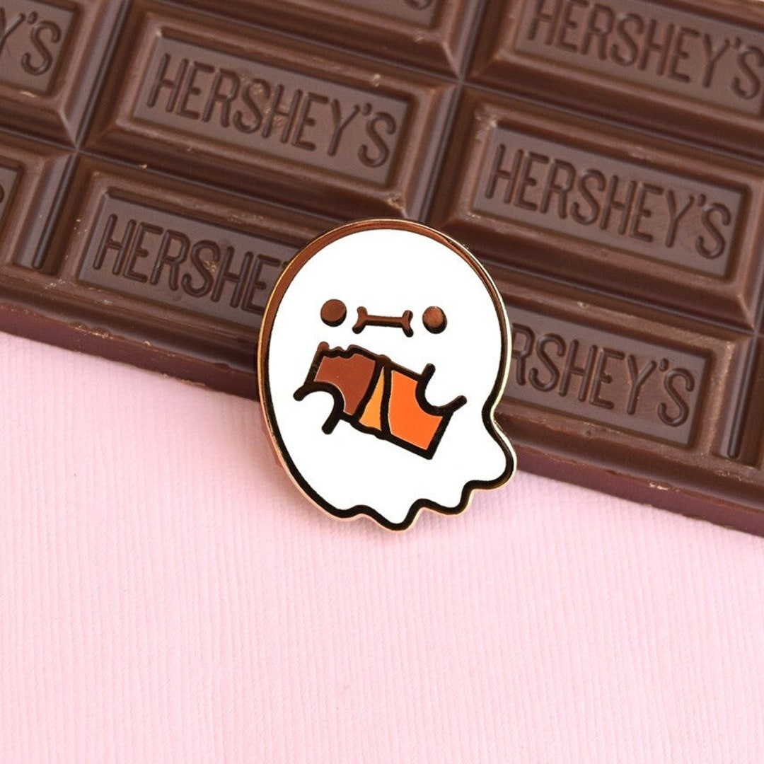 Ooh A Snack Halloween Ghost Enamel Pin // Halloween, Candy, Cute ...