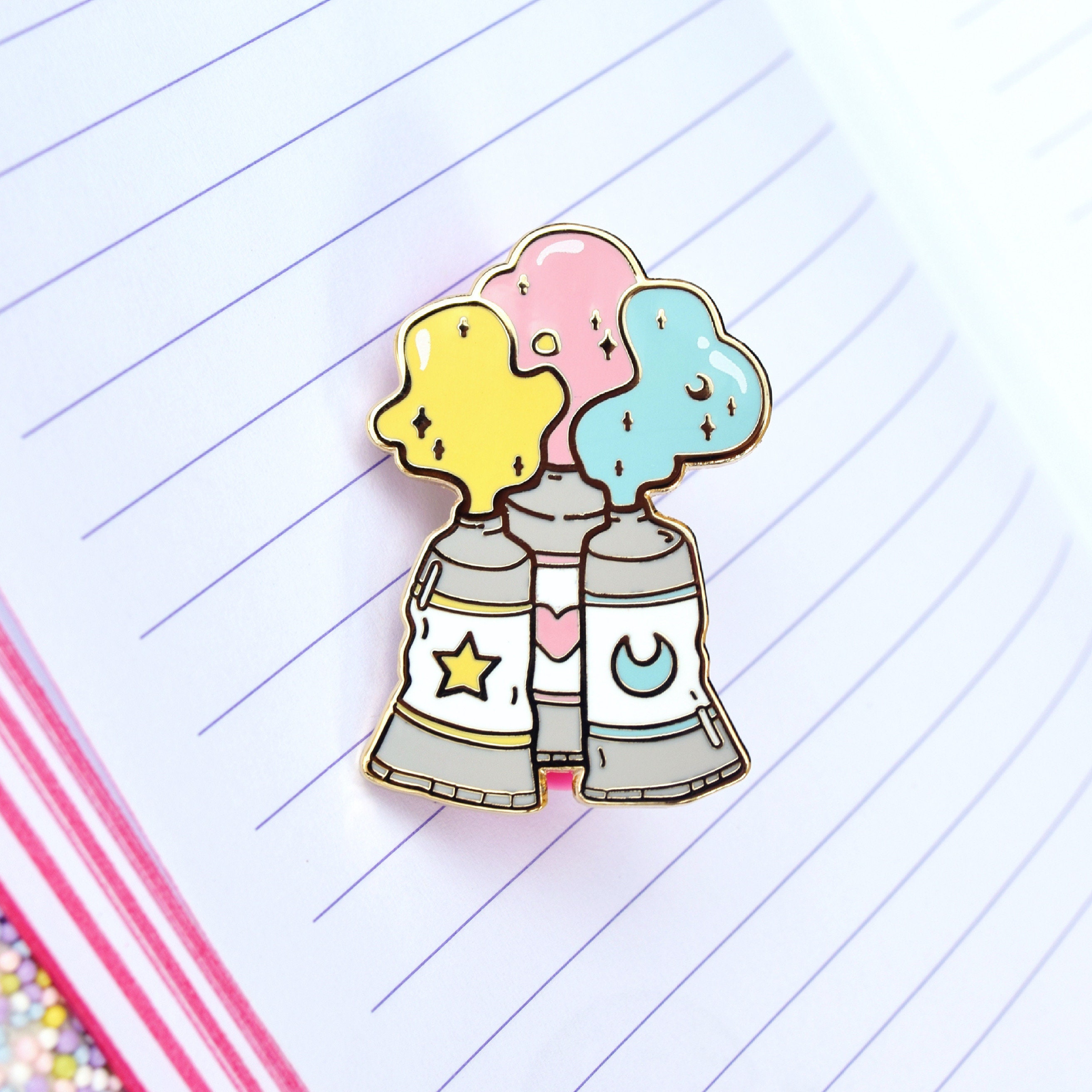 Paint Tubes Hard Enamel Pin // Rainbow Watercolor Painter - Etsy