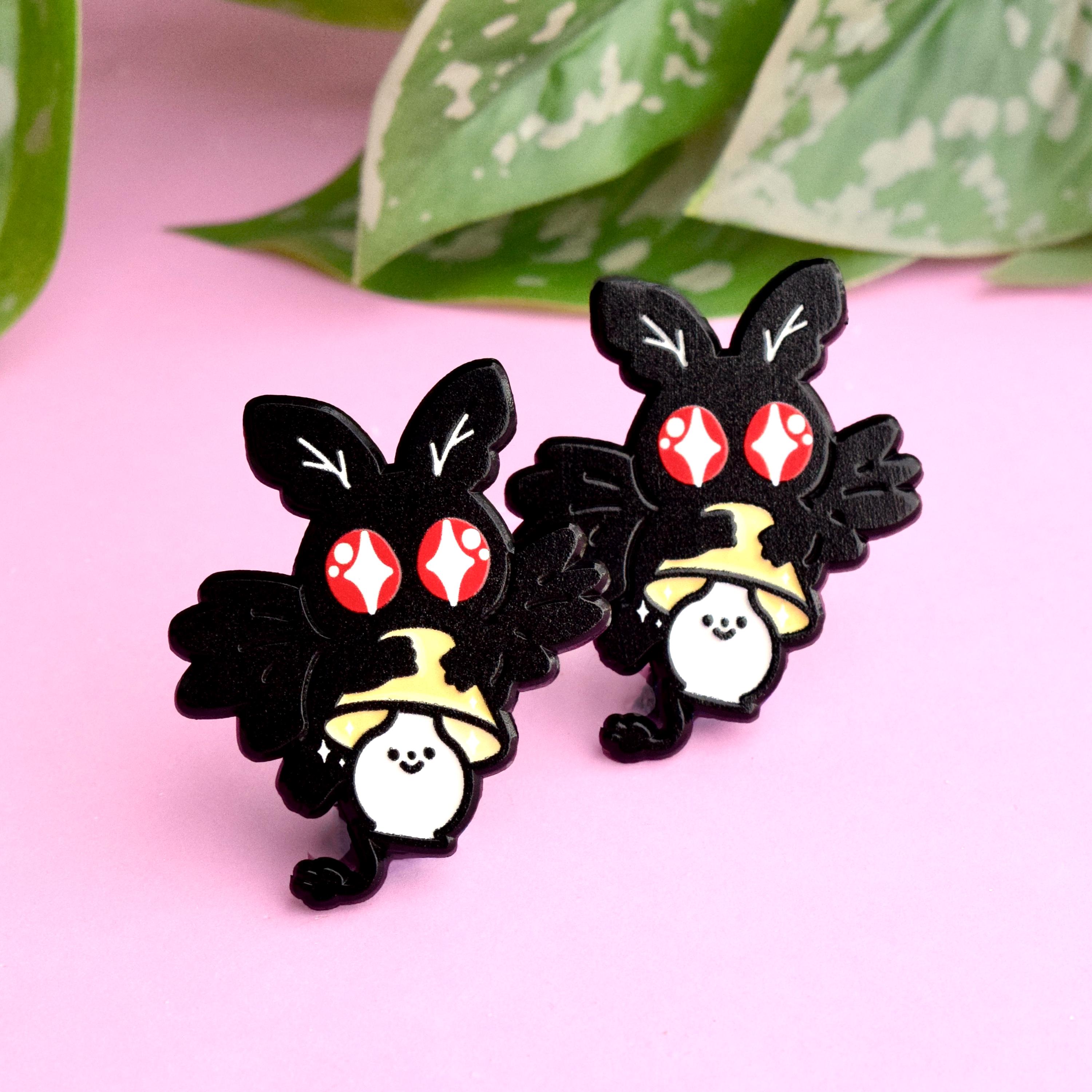 Mothman & Lamp Funny Enamel Pin Kawaii Cryptid - Etsy