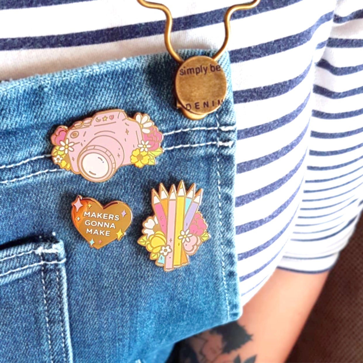 Rainbow Colored Pencils Hard Enamel Pin // Illustrator - Etsy