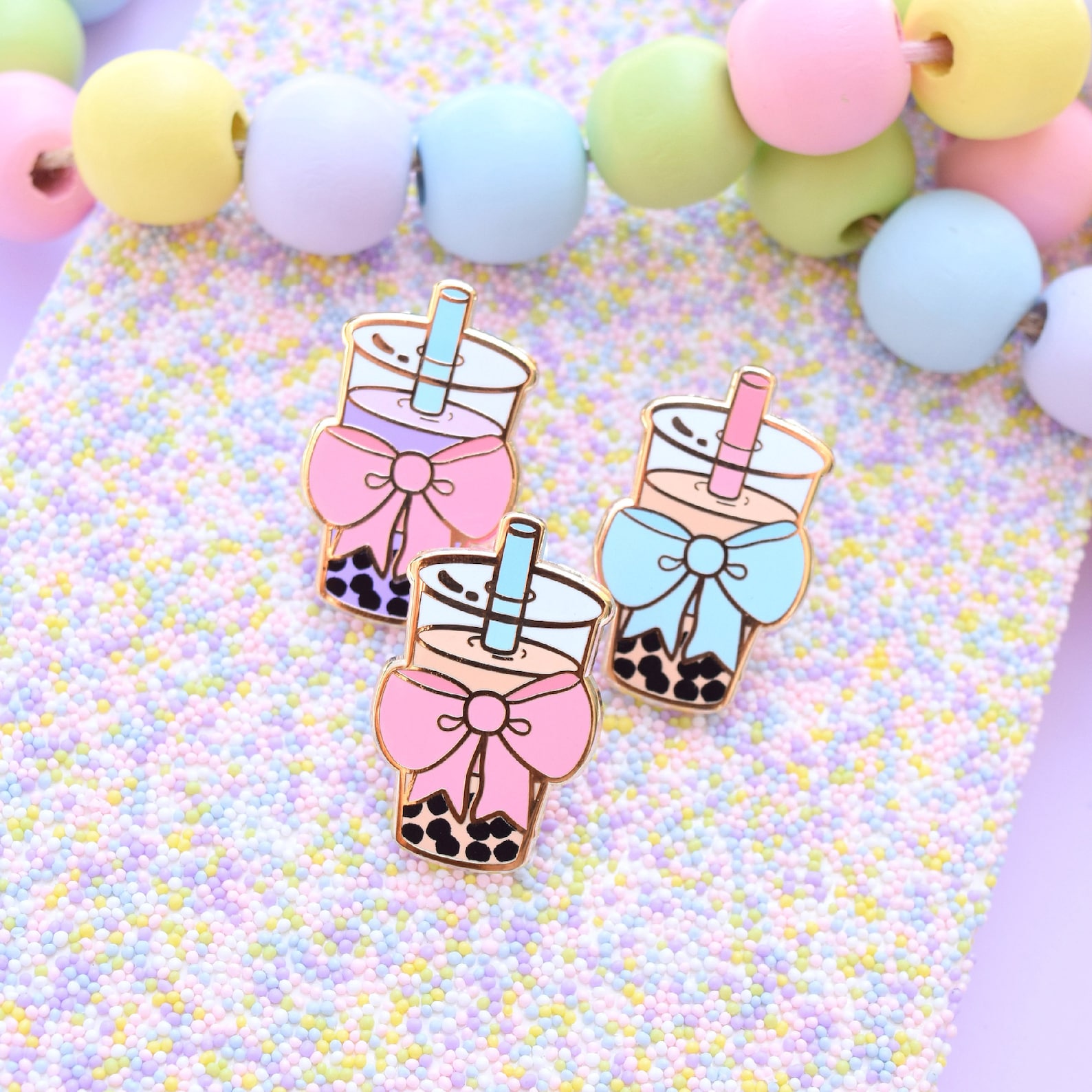 Boba bow-ba Enamel Pin // Bubble Tea Cute Kawaii Tea | Etsy