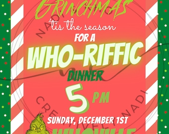 Merry Grinchmas Dinner Menu - Etsy