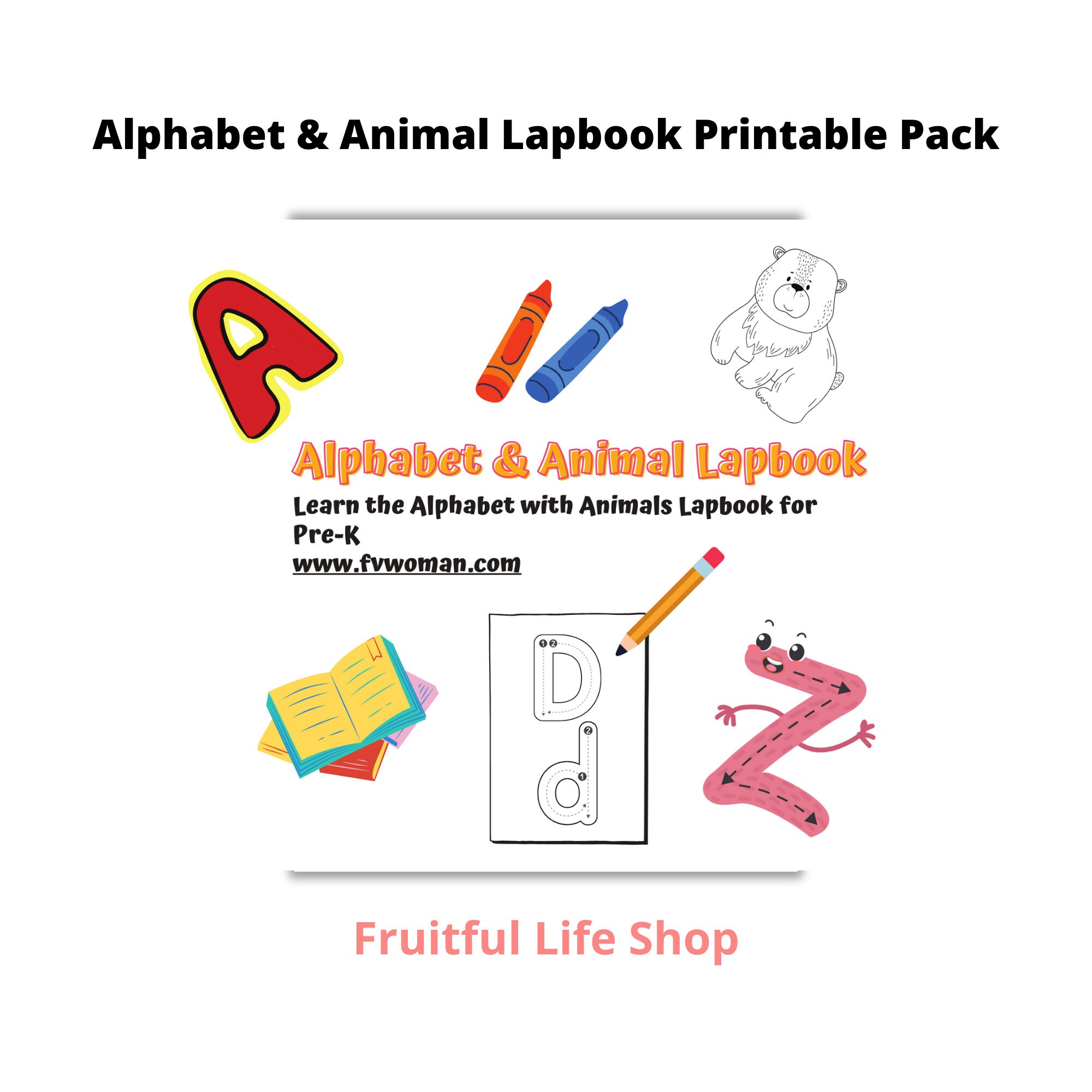 Alphabet & Animal Lapbook Printable Pack - Etsy