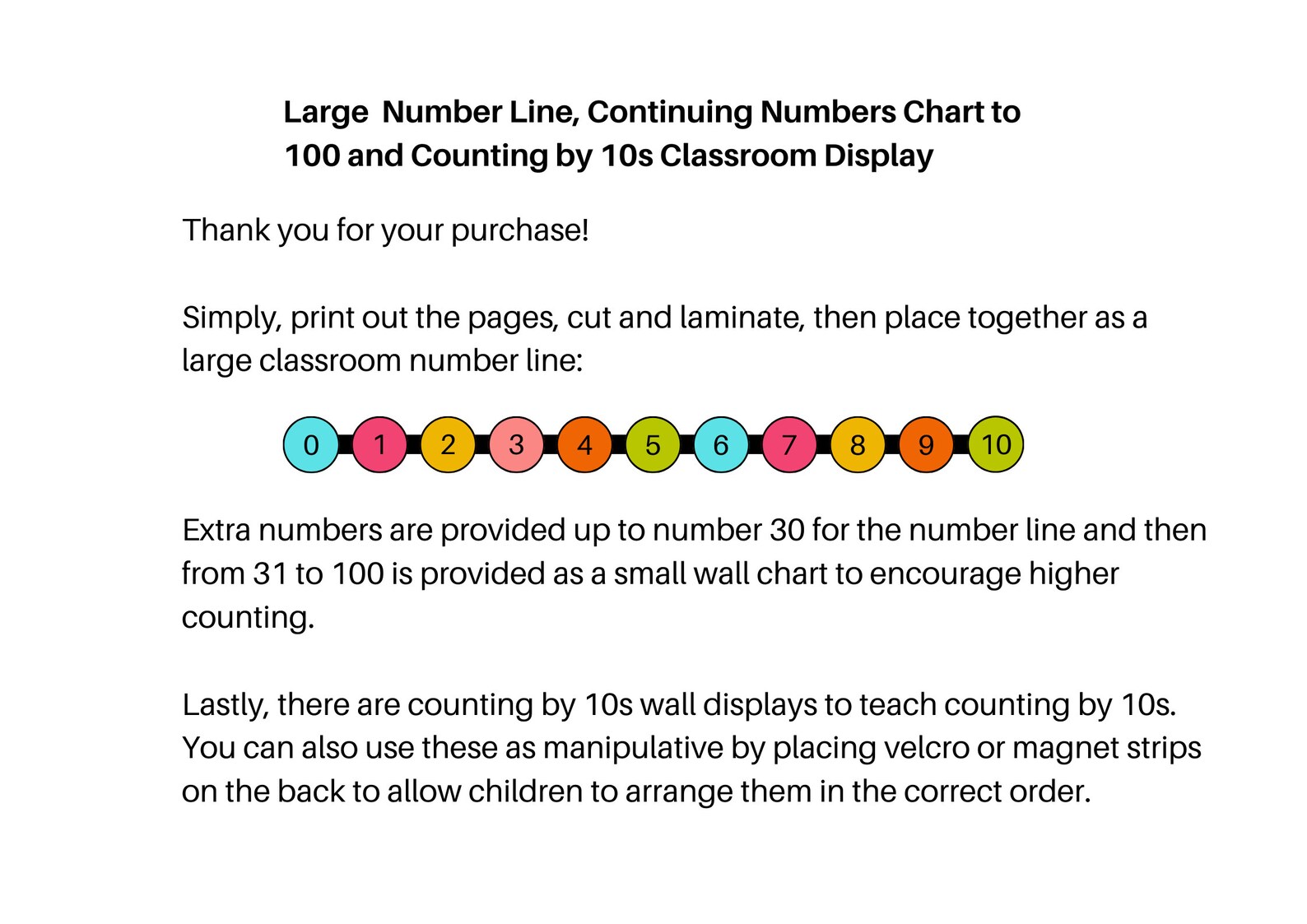 Large Wall Number Line and Counting by 10s for Classroom - Etsy