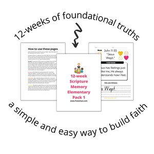 12-week Scripture Memory Pack for Kids - Etsy