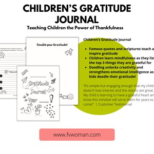 Gratitude Journal for Kids - Etsy