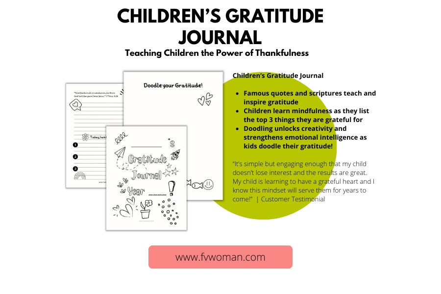 Gratitude Journal for Kids - Etsy