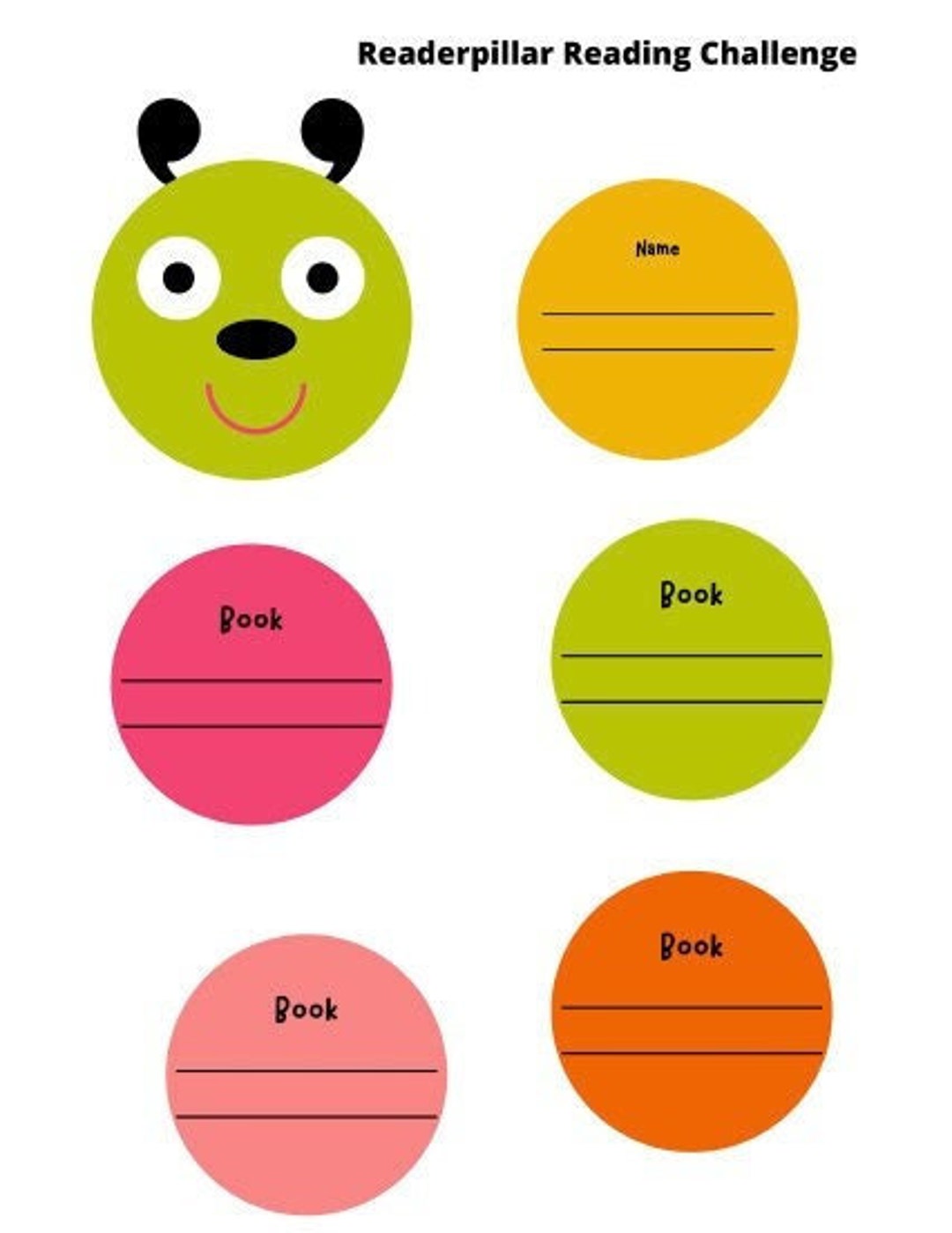 Elementary Reading Log & Readerpillar Challenge - Etsy