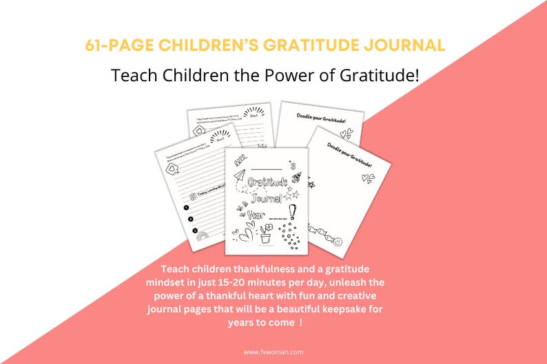 Gratitude Journal for Kids - Etsy