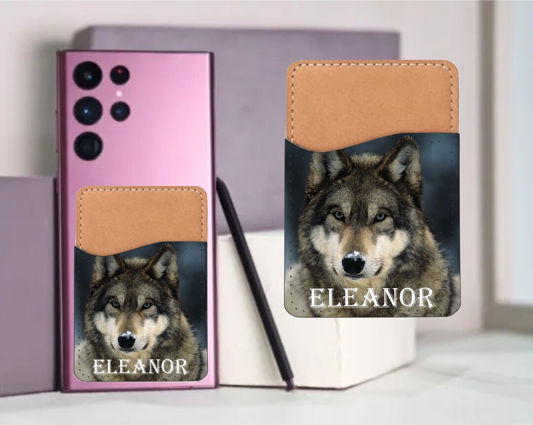 Personalized Wolf Wallet, Custom Phone Wallet, Phone Wallet Stick On ...