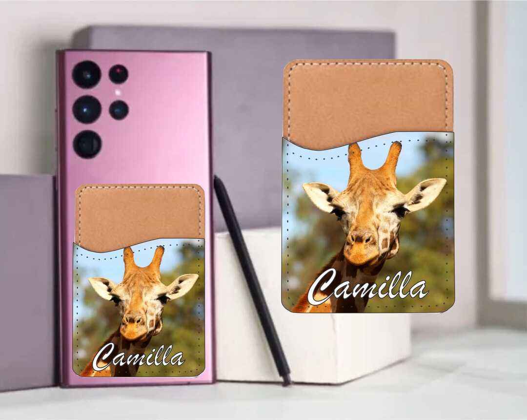 Personalized Giraffe Wallet, Custom Phone Wallet, Phone Wallet Stick On ...