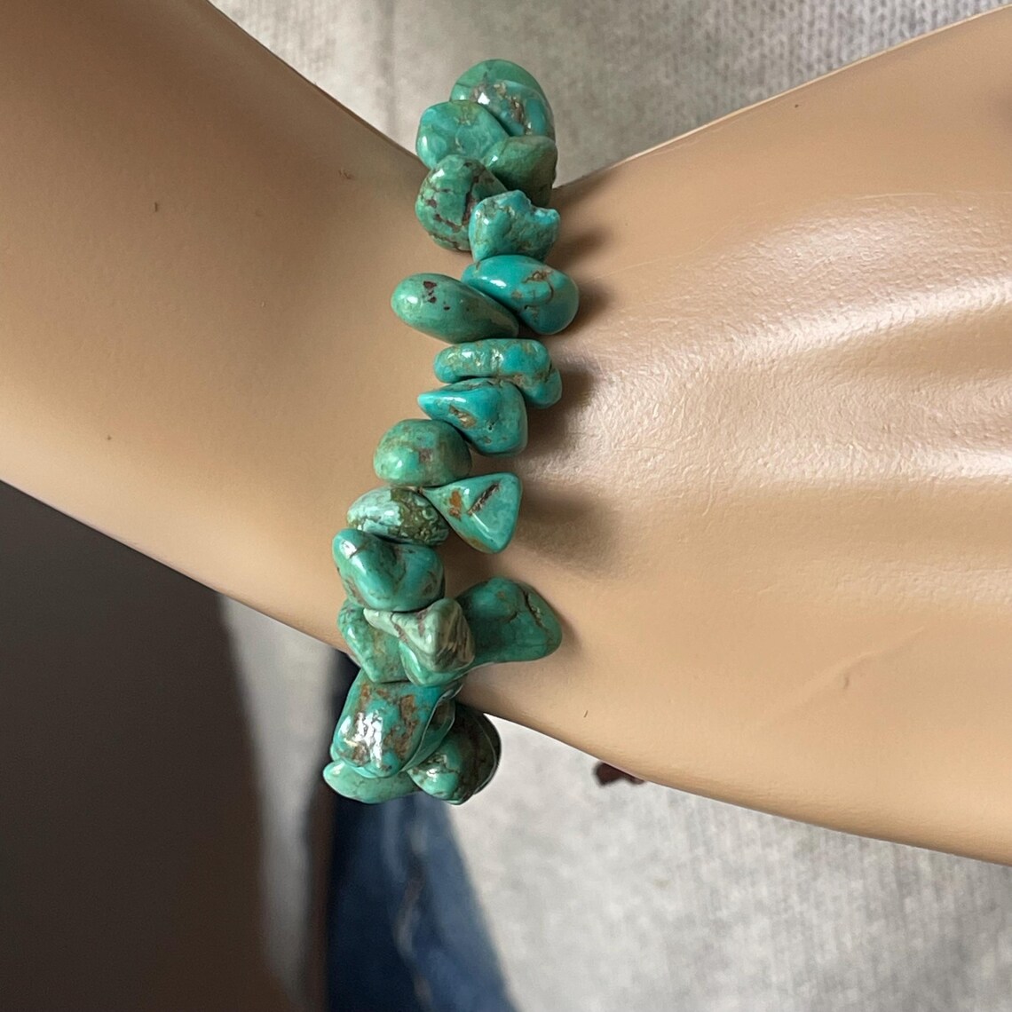 Nugget Fun - Genuine Turquoise Chunky Nuggets Adjustable Leather ...