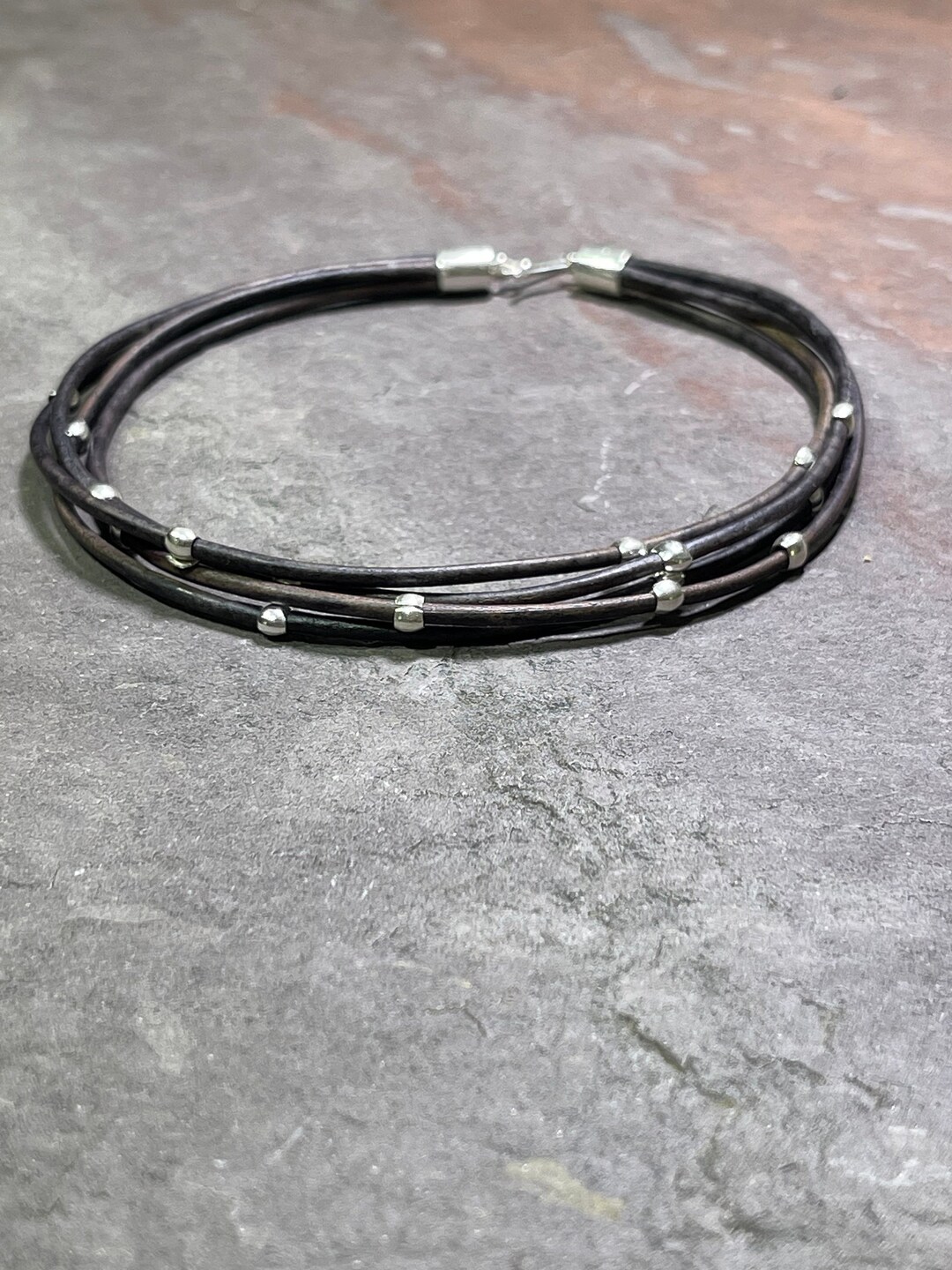 Stars Aligned - Leather and Sterling Silver Anklet - Etsy