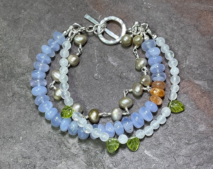Forget Me Not - Pretty Pale Lavender Chalcedony, Sunstone, Selenite ...