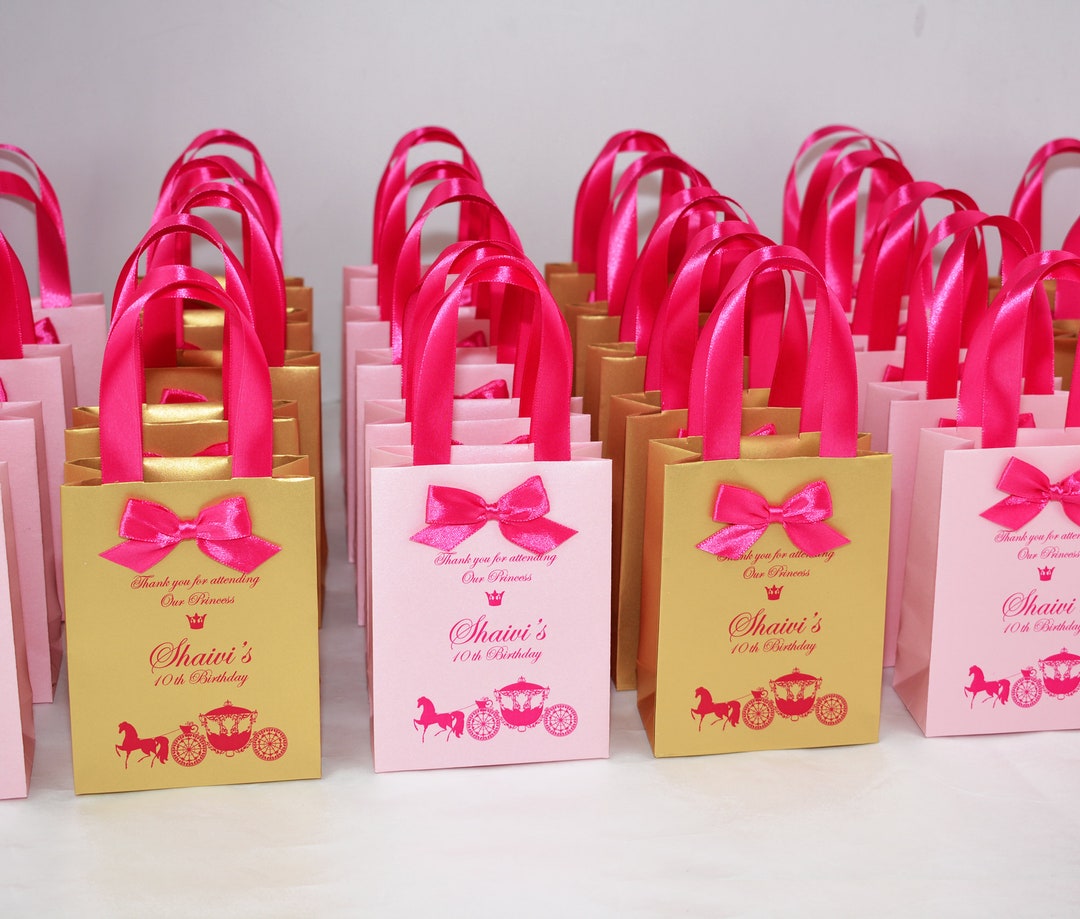 Elegant Pink Birthday Gift Bags for Party Favor for Guests, Thank Your ...
