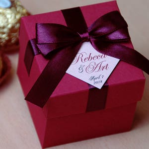 Burgundy Wedding Bonbonniere, Wedding Favor Boxes With Wine Burgundy ...
