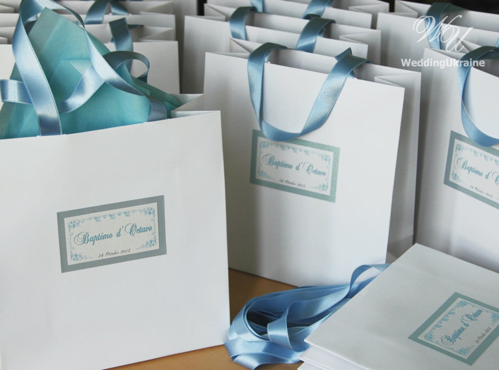 Personalized Paper Bag With Satin Ribbon and Tag White and - Etsy