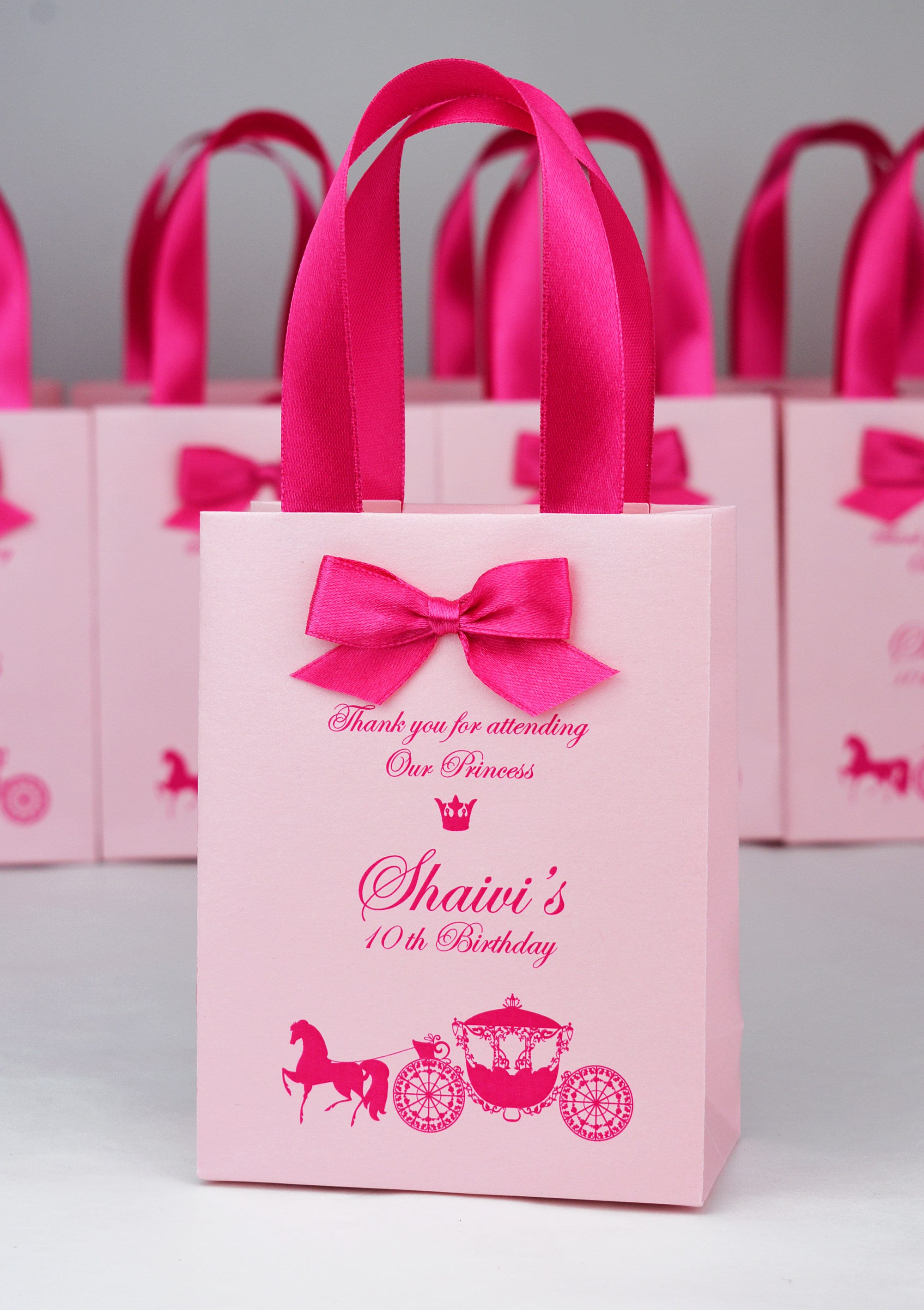 Gold & Pink Birthday Gift Bags for Party Favor for Guests, Thank Your ...