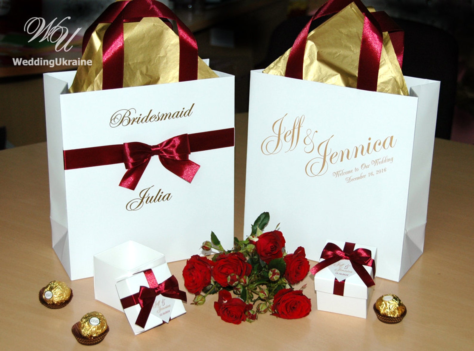 Personalized Gift Bags With Satin Ribbon Bow & Custom Name - Etsy