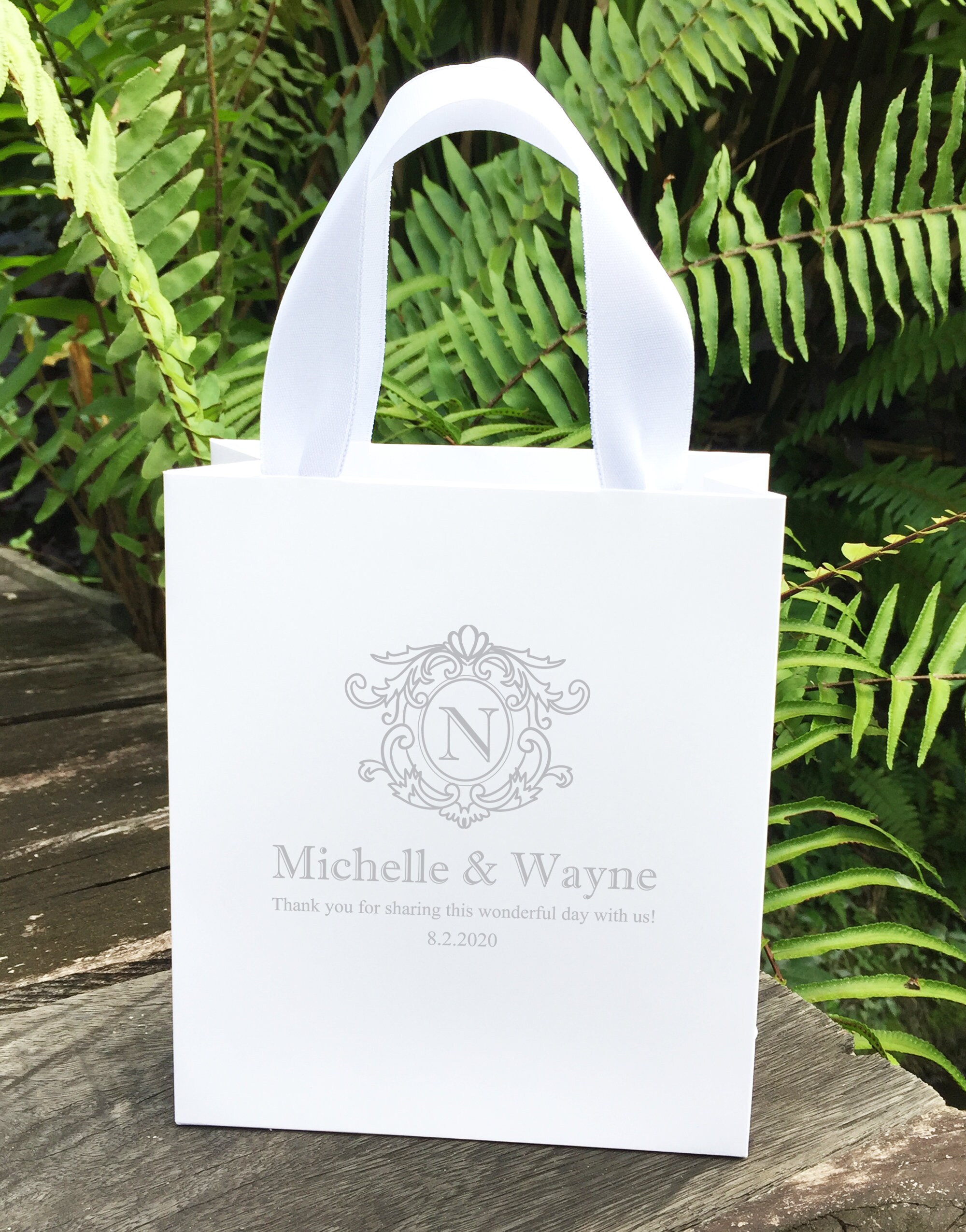 25 Wedding Monogram bags for wedding favor for guests | Etsy
