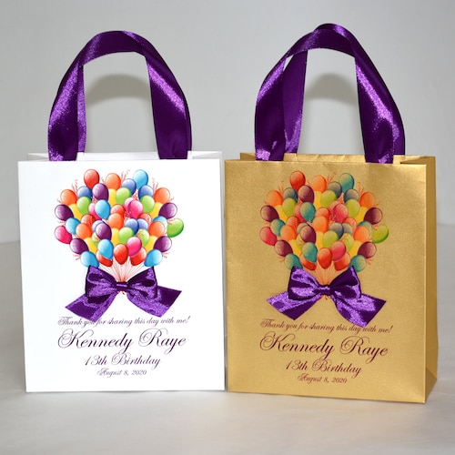 25 Elegant Birthday Party Favor Bags With Satin Ribbon Handles - Etsy