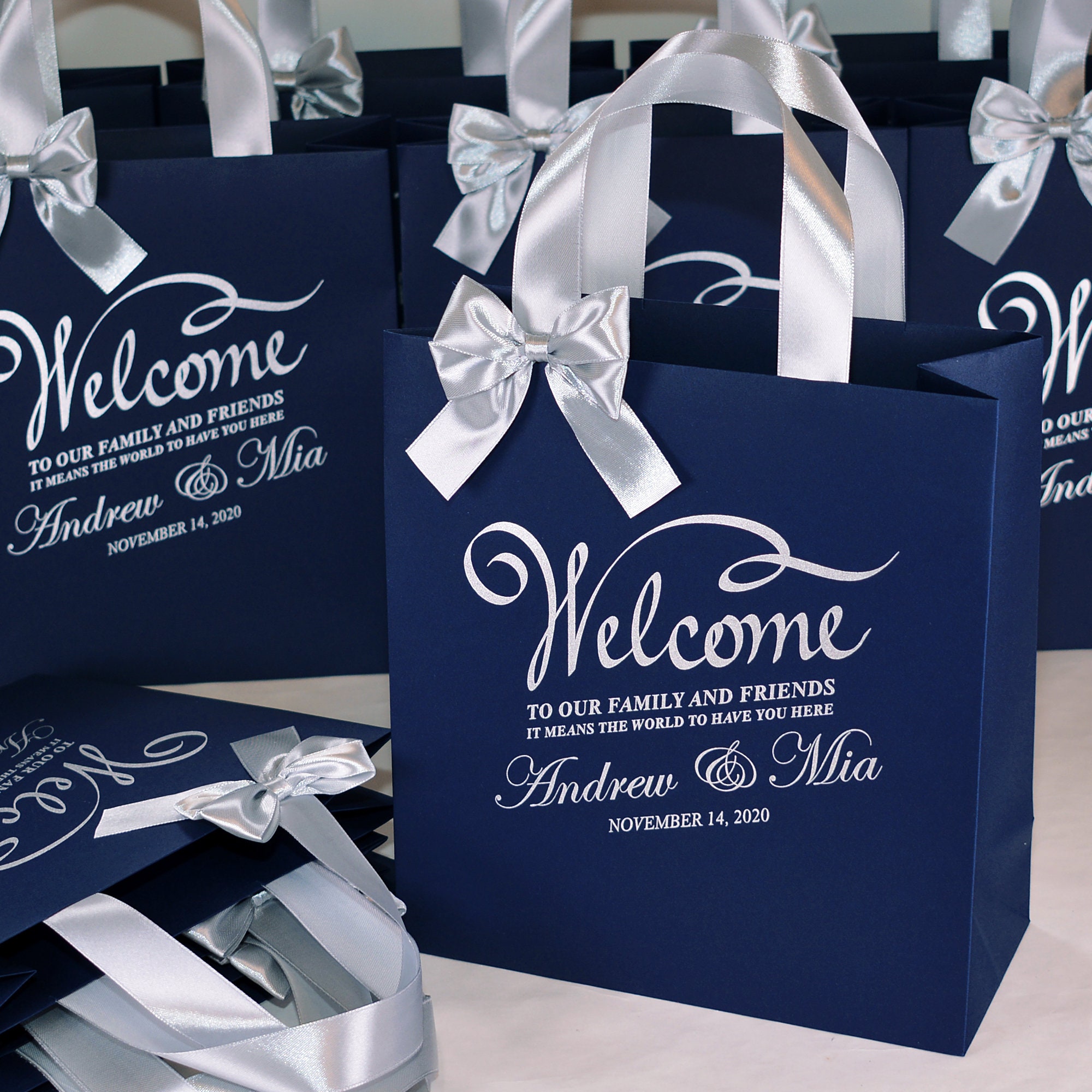 Navy blue gift bags store