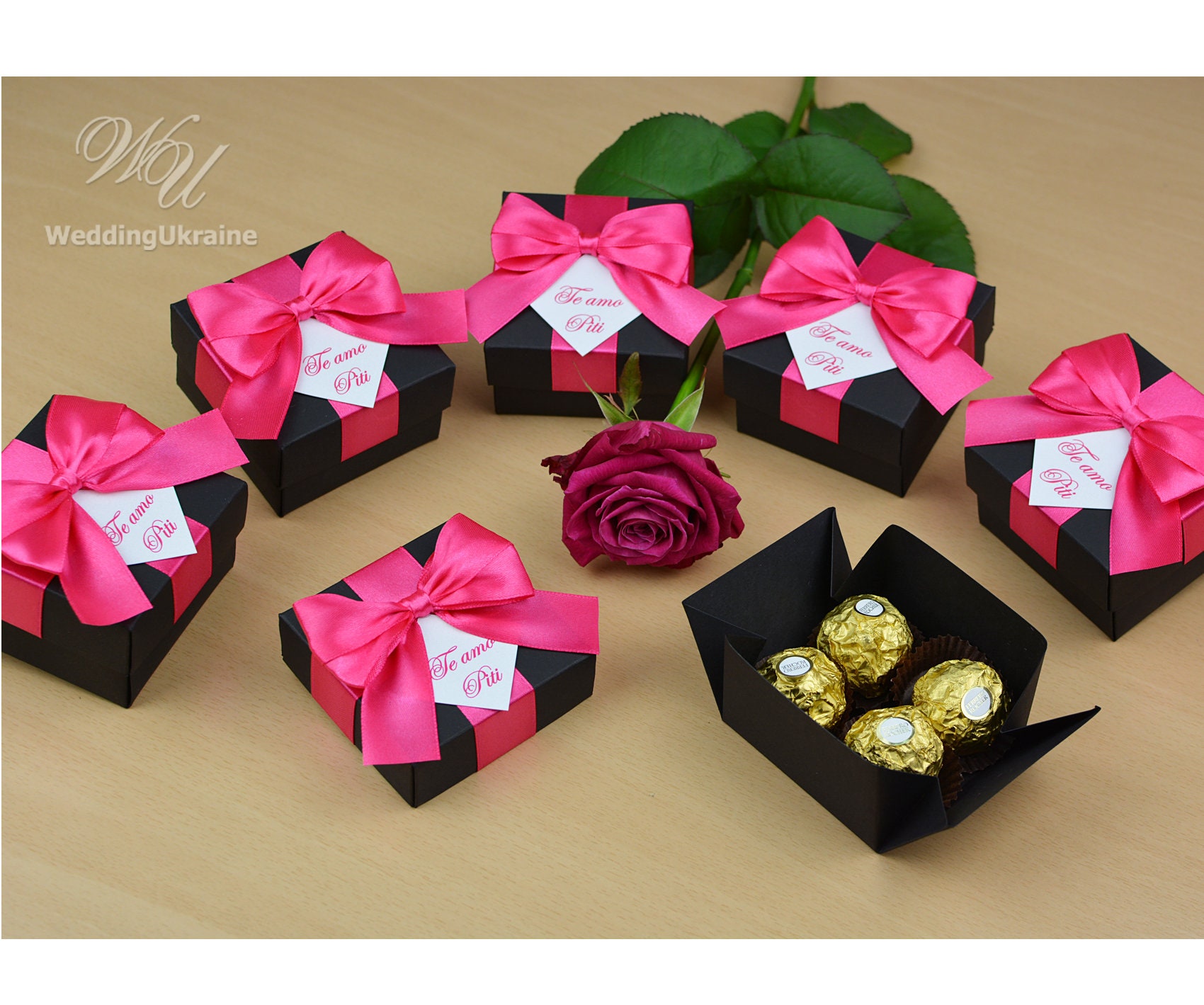 Lavender Personalized Birthday Party Favor Box With Satin Ribbon, Bow ...