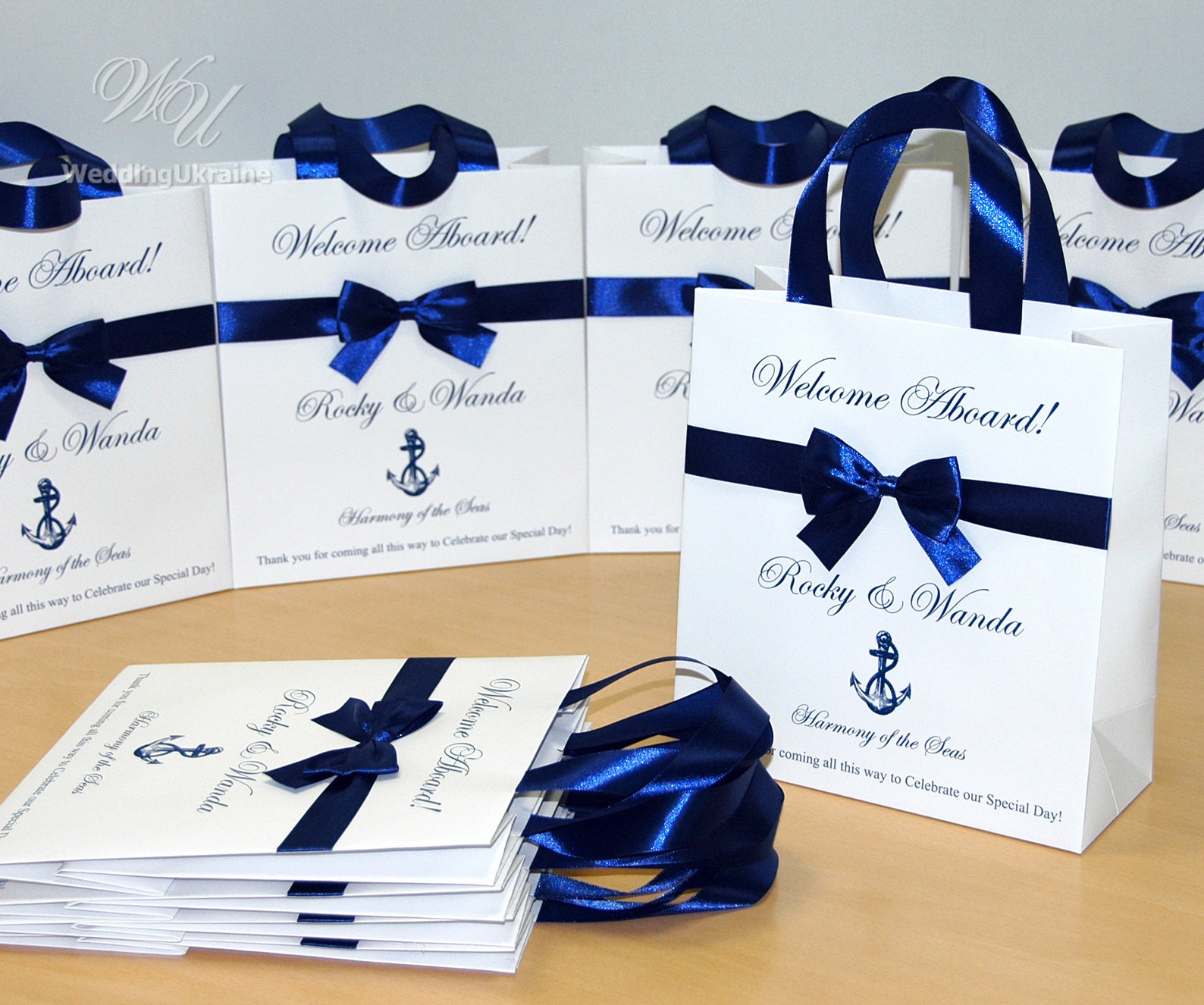 25 Welcome Aboard Wedding Welcome Bags With Satin Ribbon | Etsy