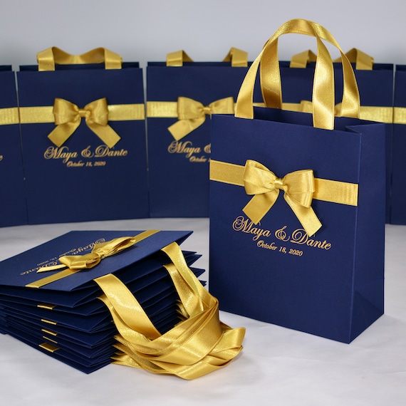 Blue and gold gift bags store