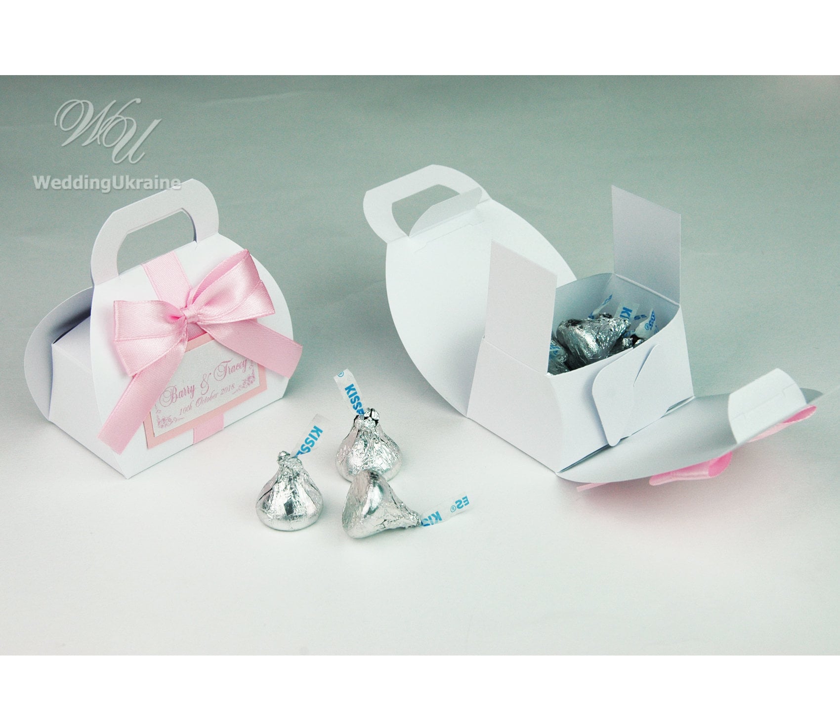 Light Pink Wedding Bonbonniere Elegant Favor Candy Boxes With | Etsy