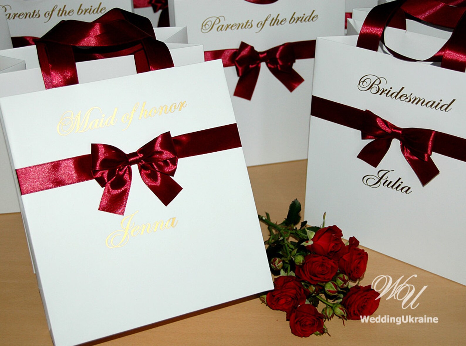 Personalized Gift Bags With Satin Ribbon Bow & Custom Name - Etsy