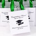 25 Graduation Celebration Bags With Green Satin Ribbon Handles and ...