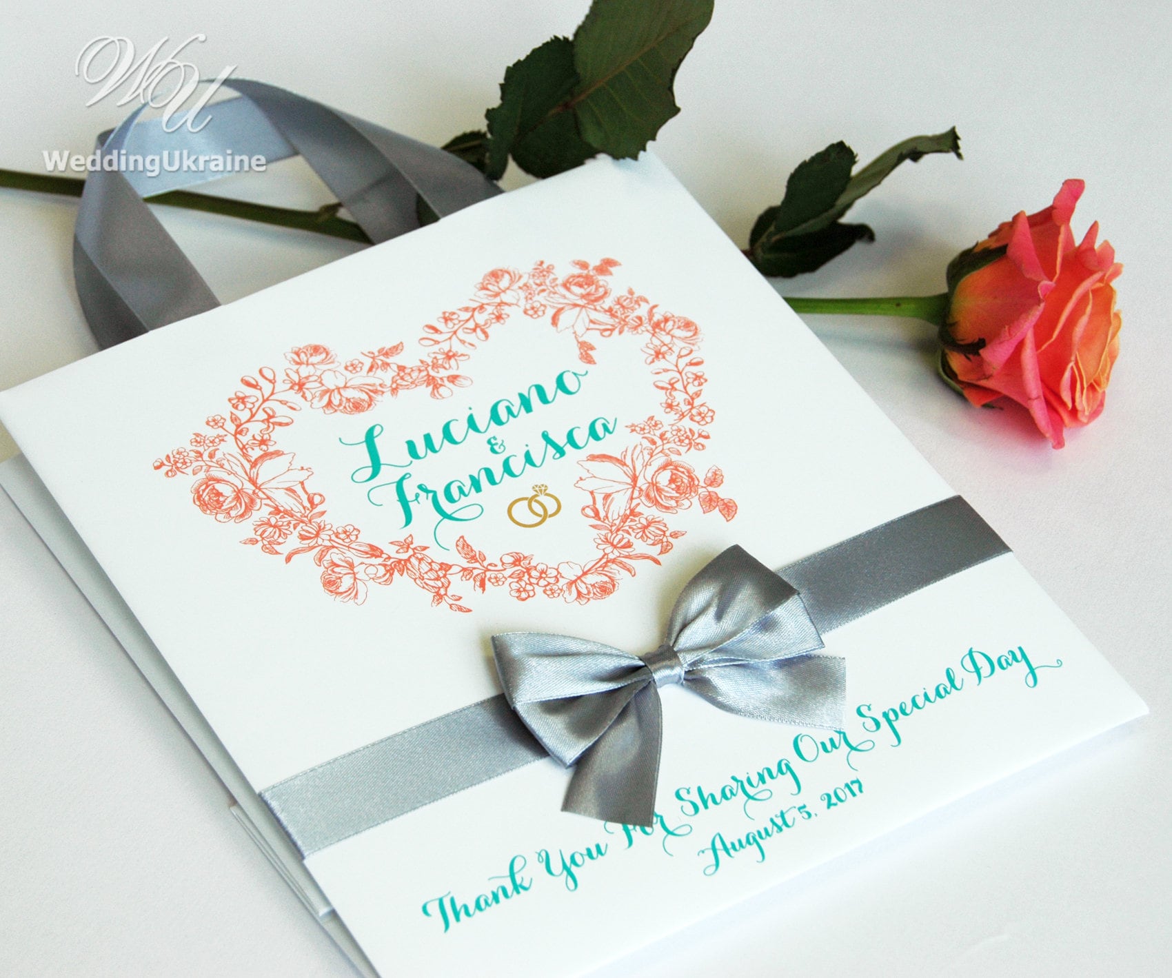 50 Thank You Bags With Satin Ribbon Roses Heart Rings and - Etsy