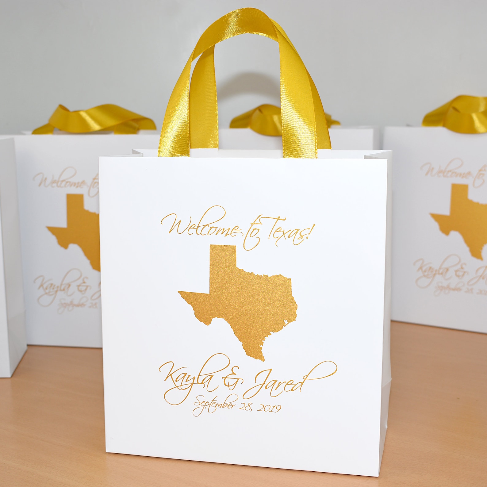 30 Texas Wedding Welcome Bags With Satin Ribbon Handles and - Etsy