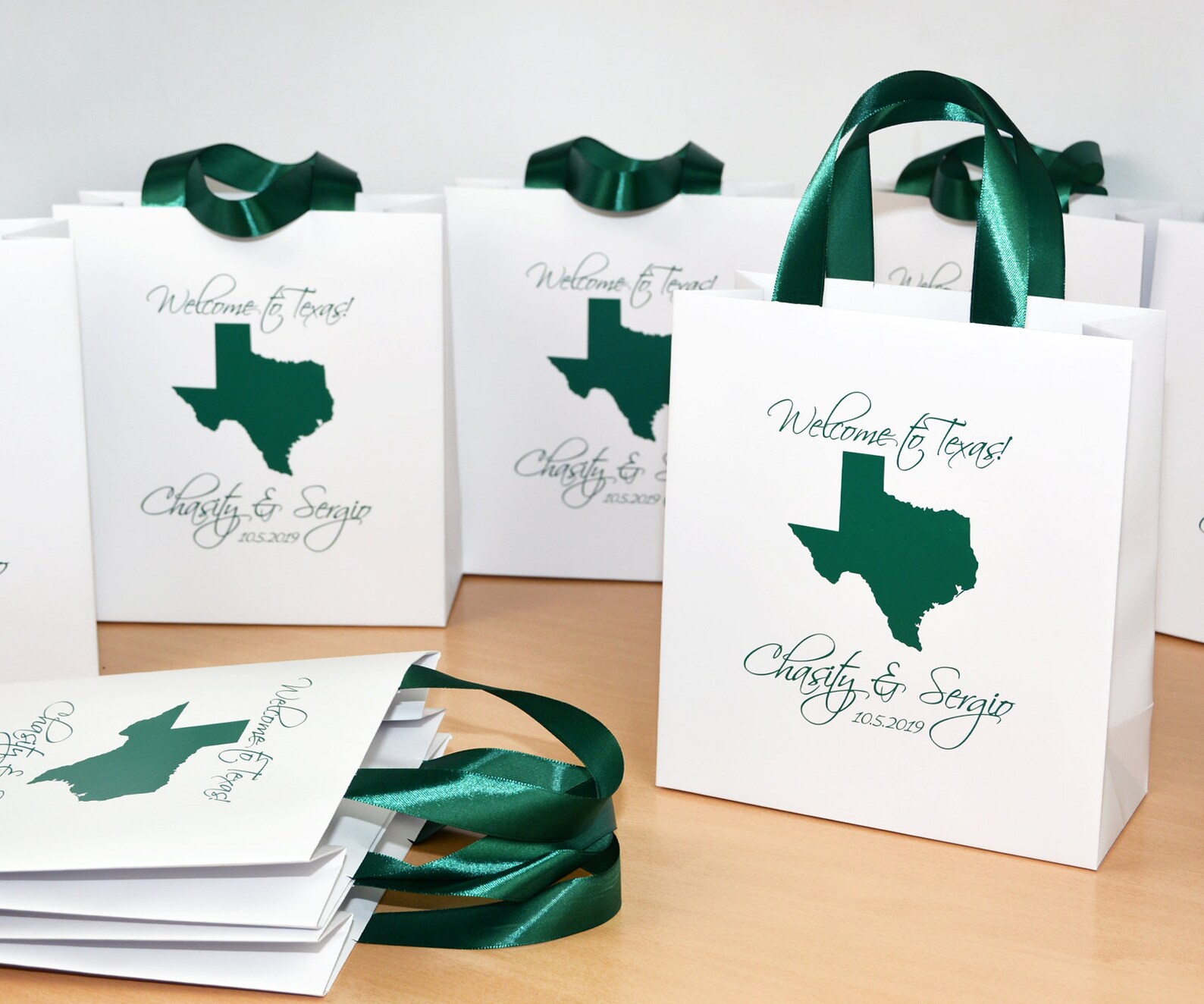 30 Texas Wedding Welcome Bags With Satin Ribbon Handles and Names ...