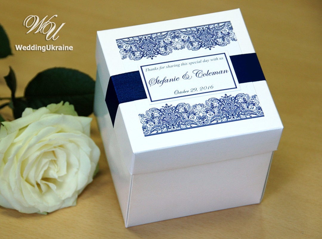 Wedding Gift Boxes With Satin Ribbon and Tag - Custom Personalized ...