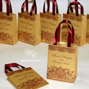 Gold Birthday Bash Bags for Small Gifts - Custom Personalized With ...