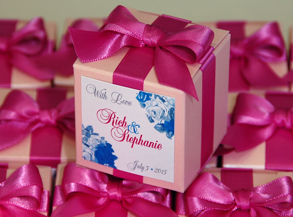 30 Wedding Favor Candy Box with Names Shabby chic style | Etsy