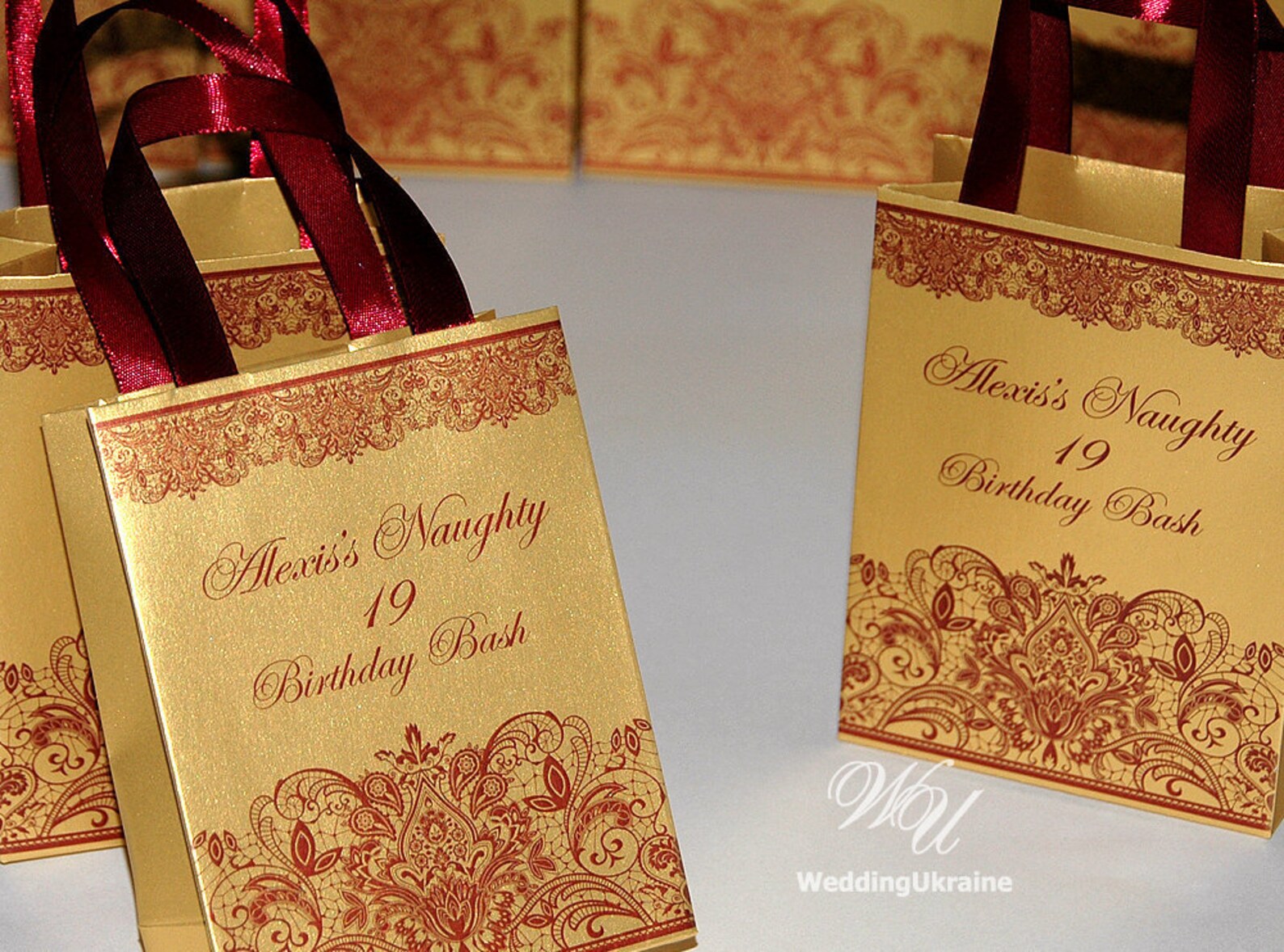 Gold Birthday Bash Bags for Small Gifts - Custom Personalized With ...