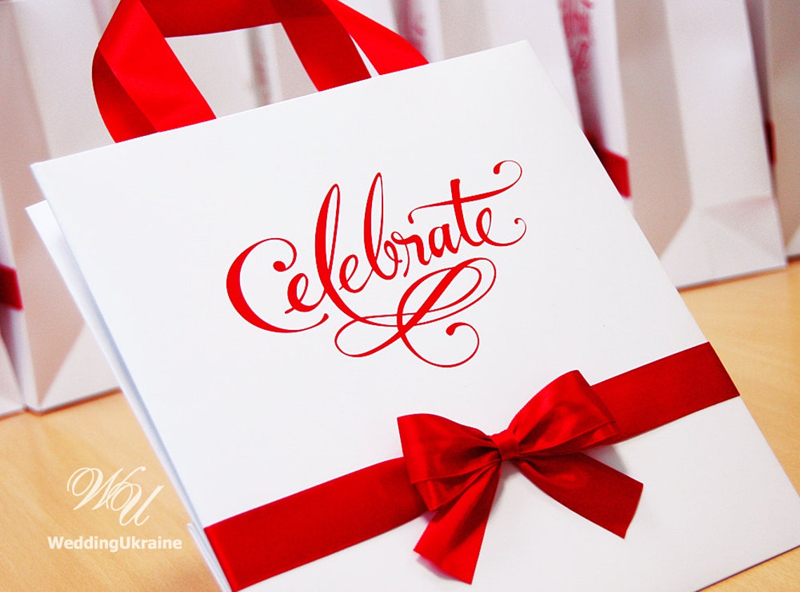 Elegant Gift Bag with satin ribbon and bow Any color of | Etsy