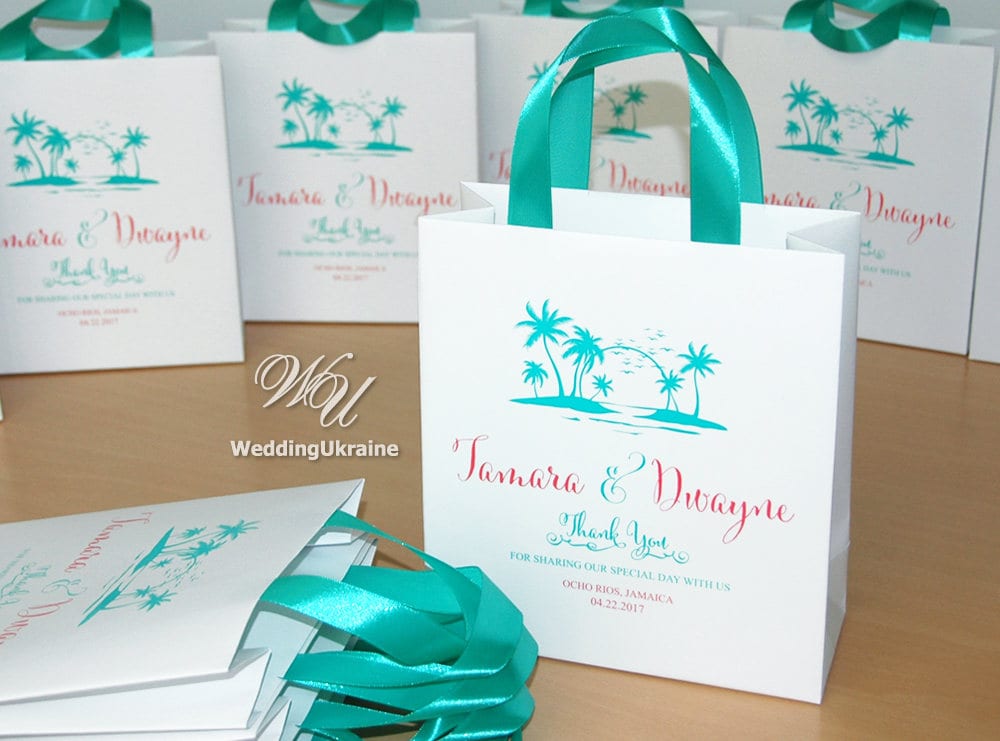 35 Beach Theme Wedding Welcome Bags With Names Thank You for | Etsy